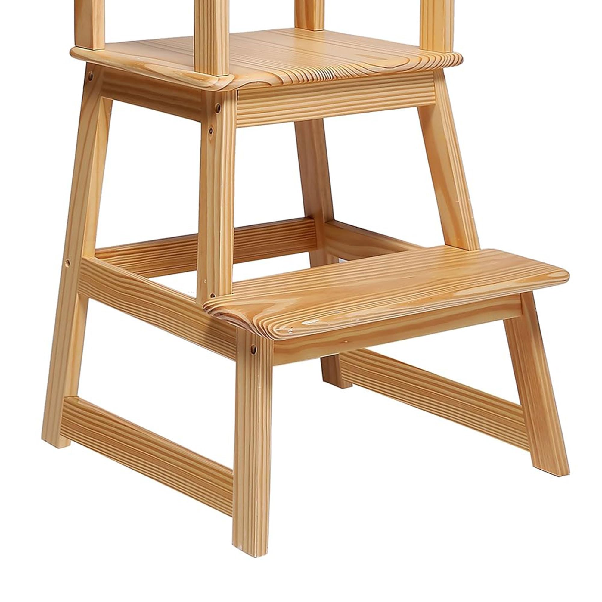SDADI Kids Kitchen Step Stool with Safety Rail - for Toddlers 18 Months and Older, Natural LT01N