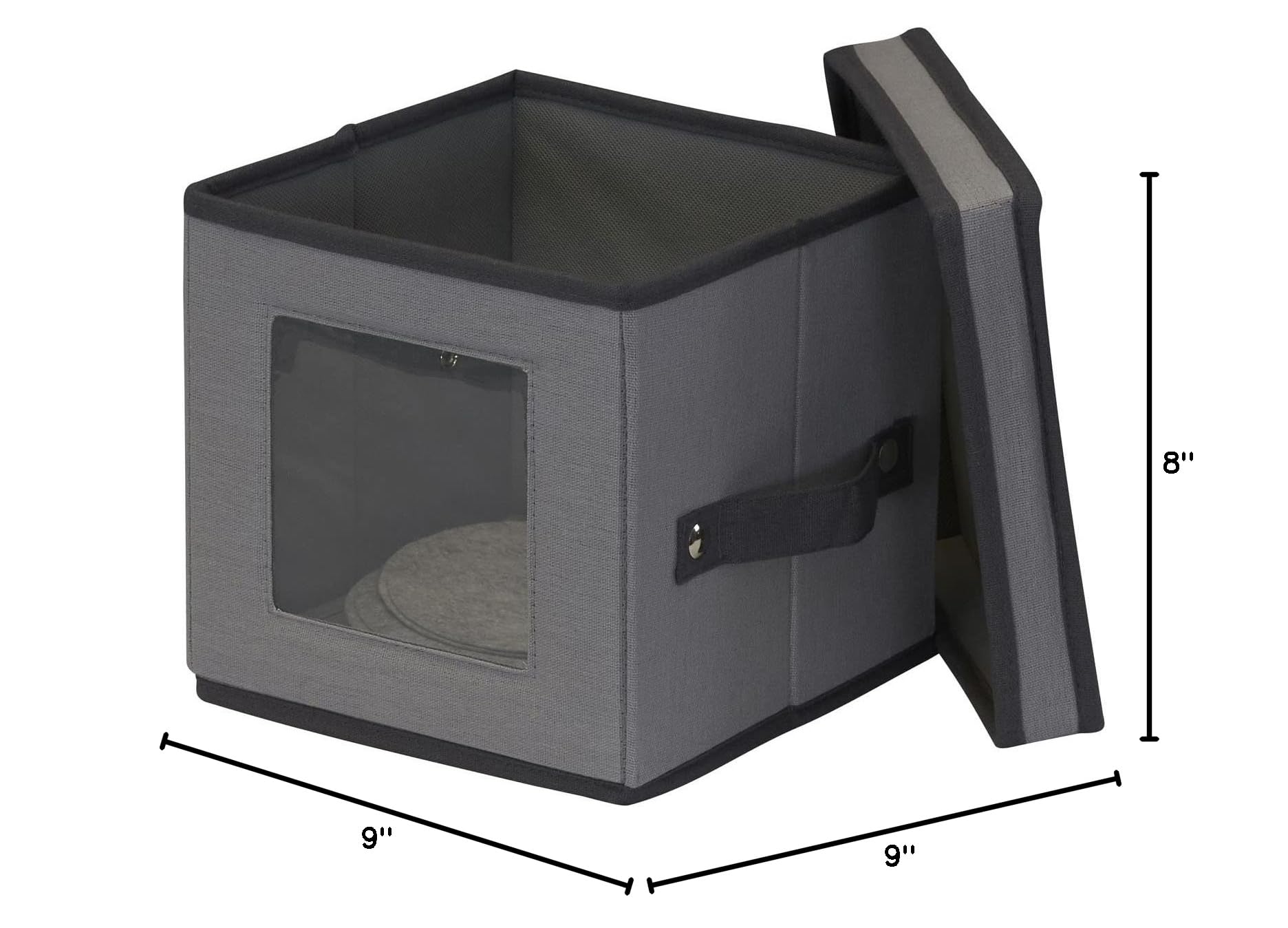 Household Essentials Gray China Storage Box, Holds 12 Plates