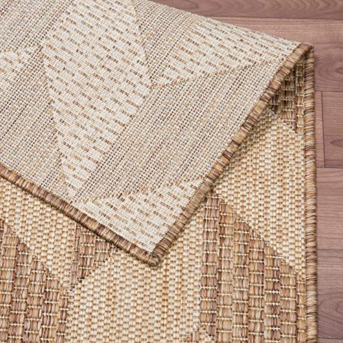 PRIYATE Chevron Outdoor/Indoor Area Rug 8' x 10' – Moroccan Inspired Ourika Geometrical Collection - Easy Clean, Pet Friendly, High Traffic Carpet - Patio, Deck, Pool Side, Living & Dining Room