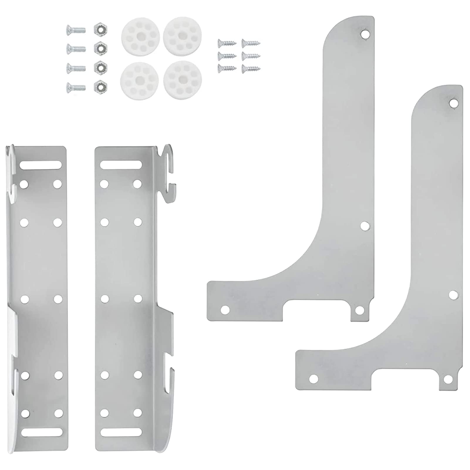 HRepair 5WD-DMKIT Metal Door Shelf Mount Silver Kit For 5wb1 5wb2 5cw2 Organizer Basket Series RV Pull Out Wire Baskets Cabinet Kitchen Cookware Organizers Waste Containers