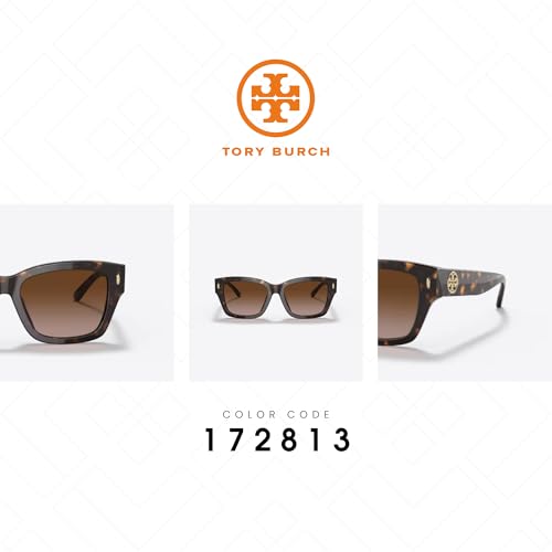 Tory Burch TY7168U 172813 52MM Dark Tortoise/Brown Gradient Cateye Sunglasses for Women + BUNDLE With Designer iWear Eyewear Kit