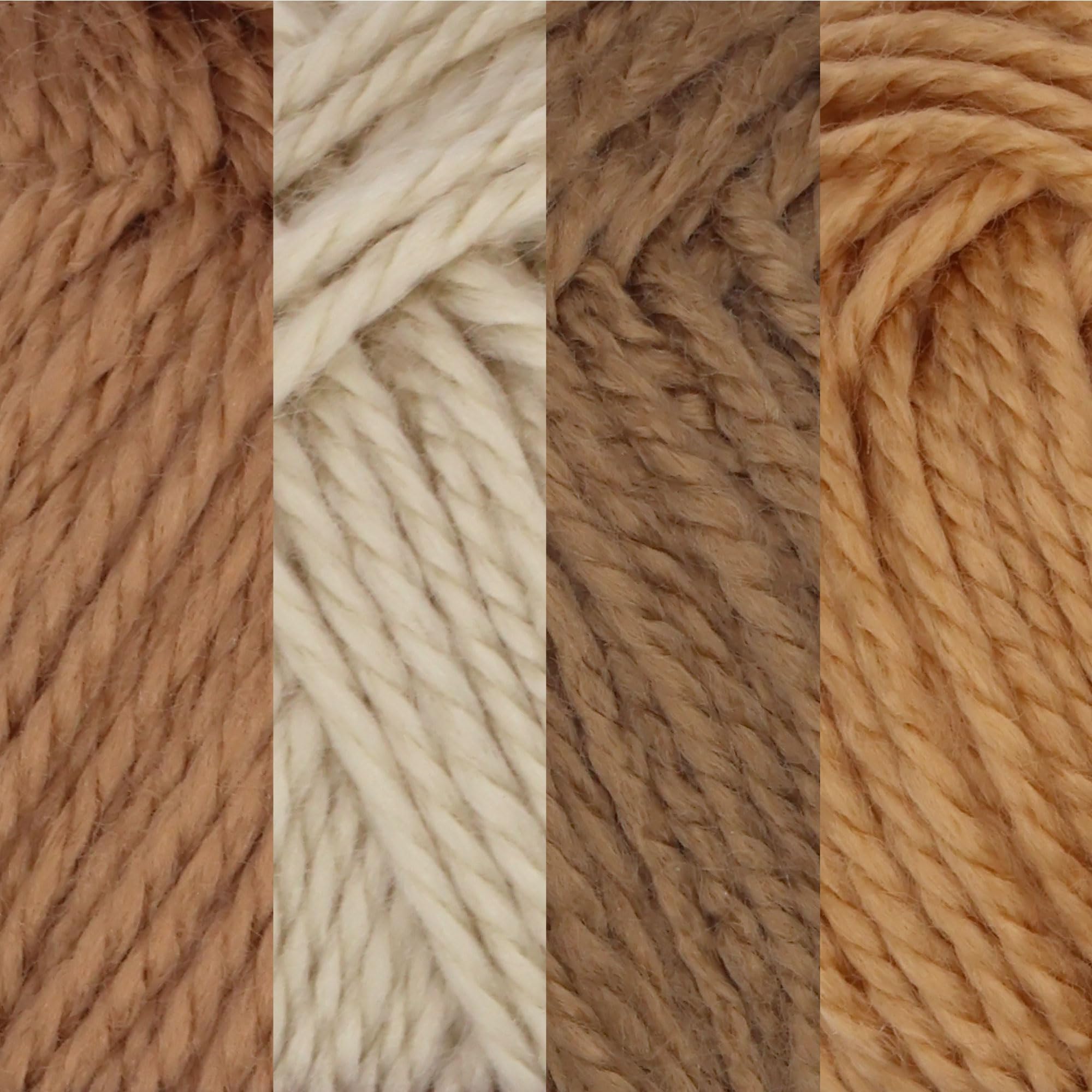 JubileeYarn Amigurumi Select Yarn - Baby Weight Acrylic - Shades of Brown - 4 Skeins