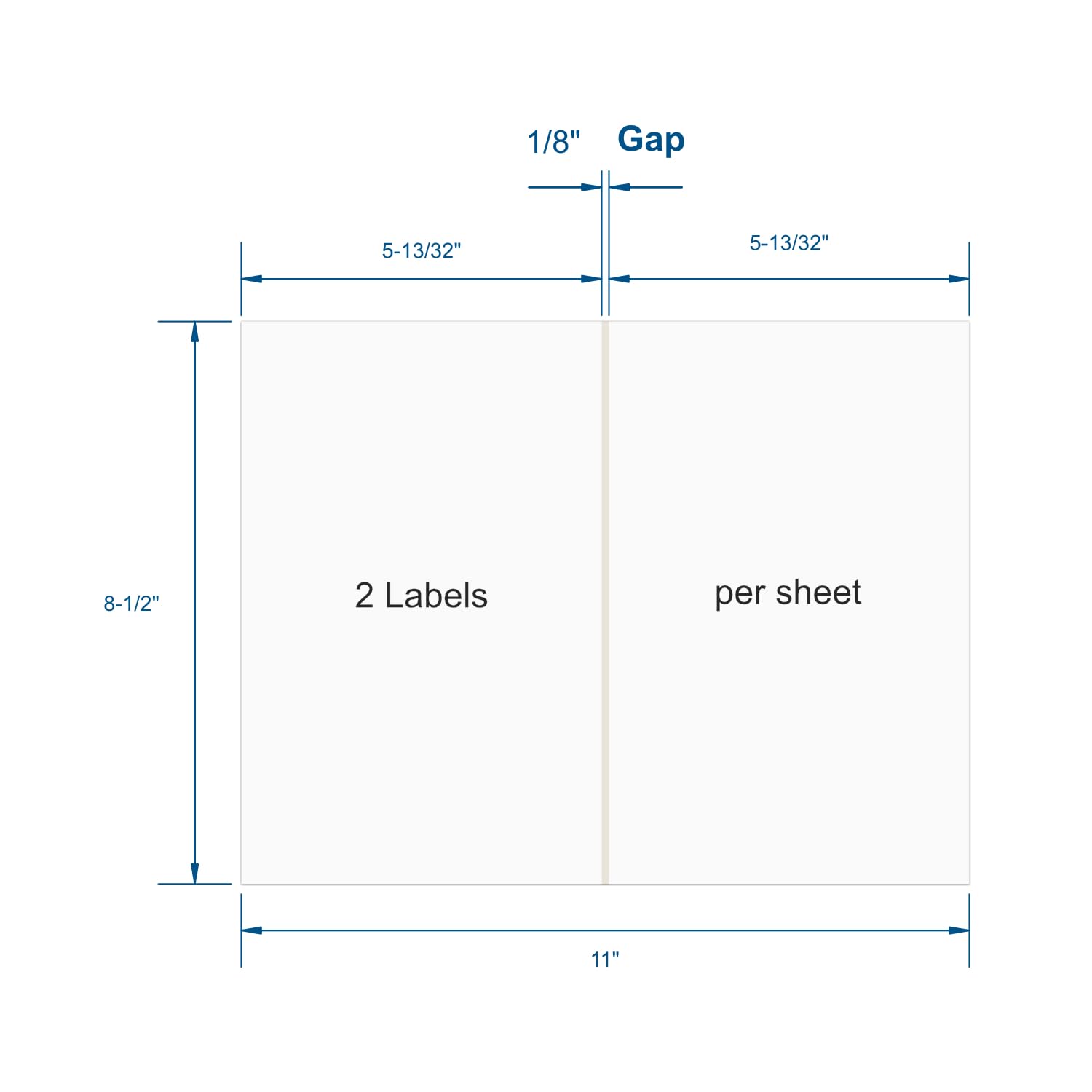 PACKZON Shipping Labels with Self Adhesive, Square Corner, for Laser & Inkjet Printers, 8.5 x 5.5 Inches, White, Pack of 200 Label
