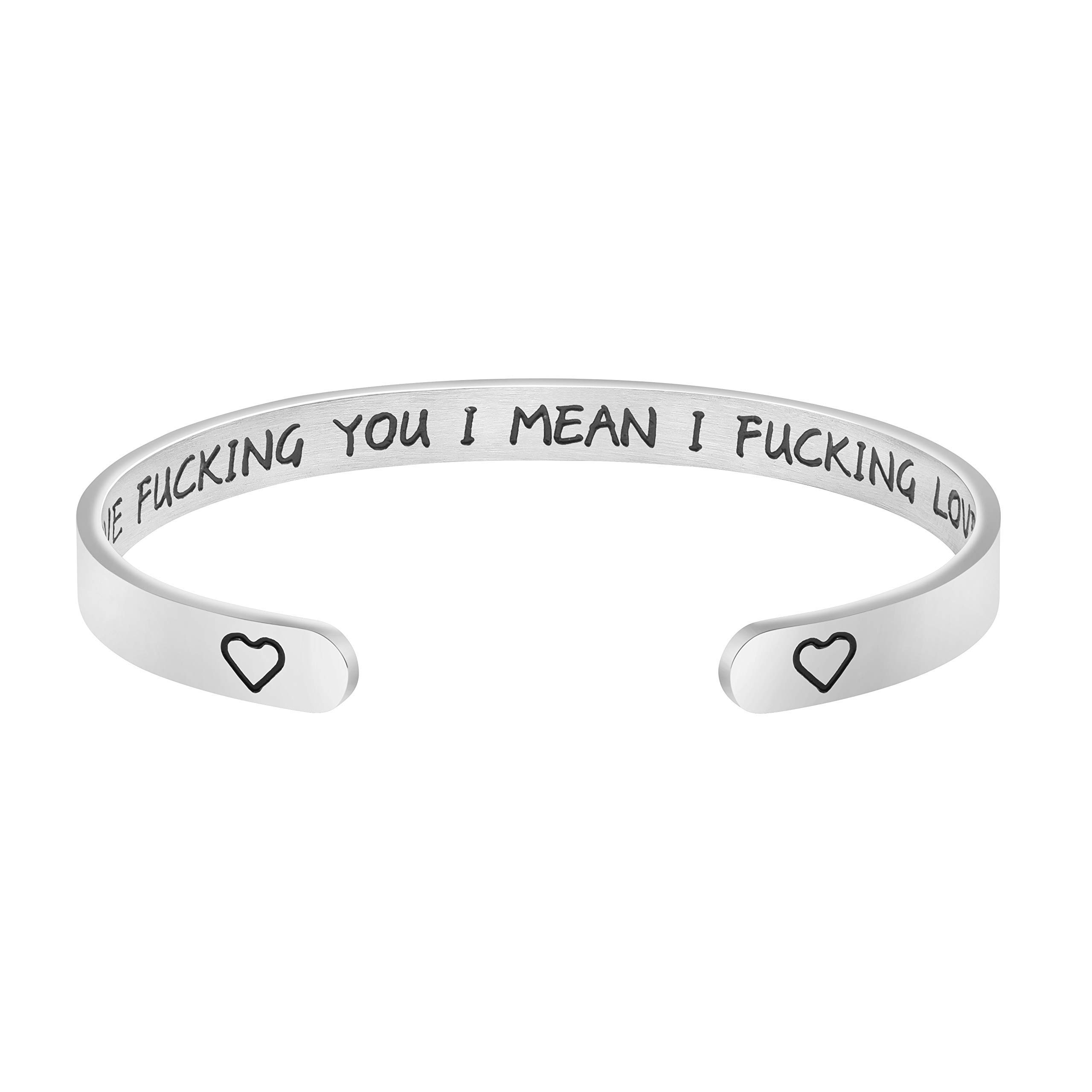 Memgift I Love You Cuff Bracelets Gifts for Women Inspirational Motivational Mothers Day Christmas Graduation Gifts for Mother Sister Friends