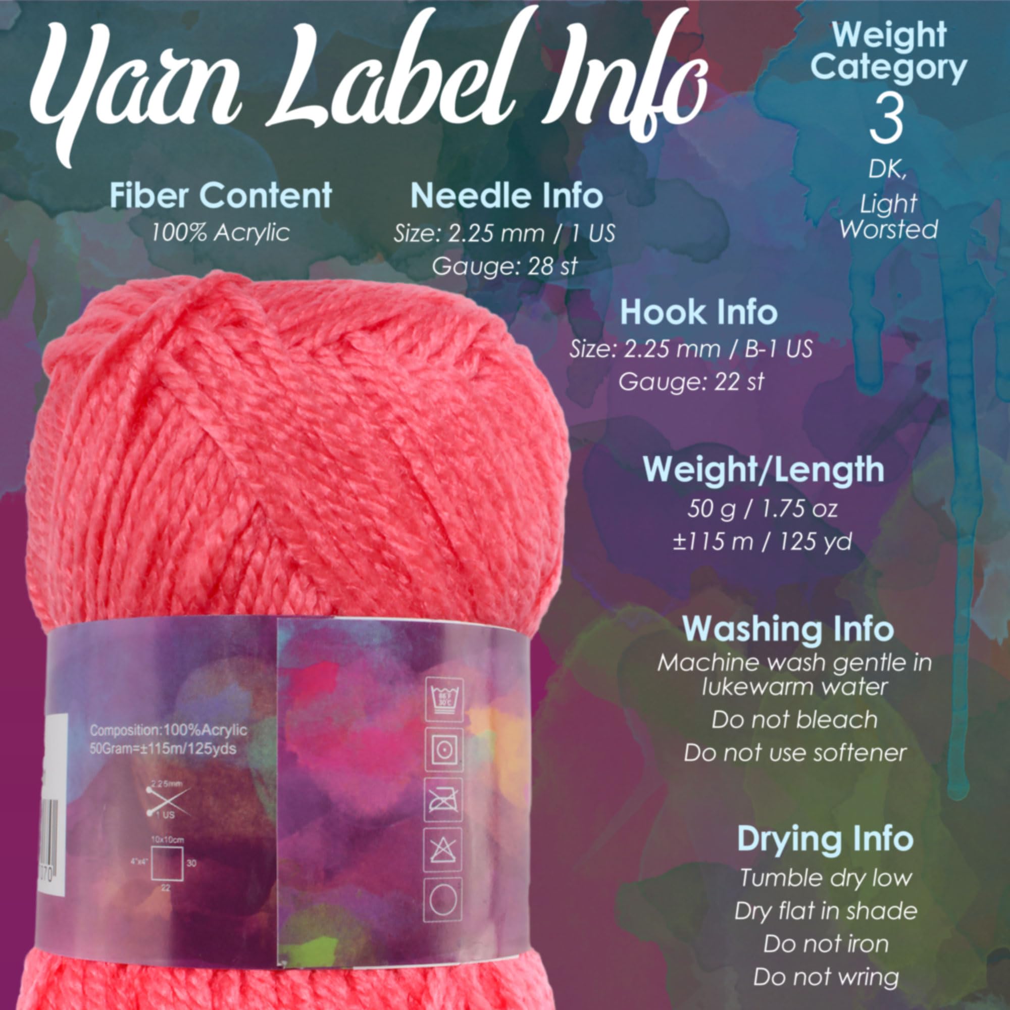 JubileeYarn Amigurumi Select Yarn - Baby Weight Acrylic - Shades of Brown - 4 Skeins