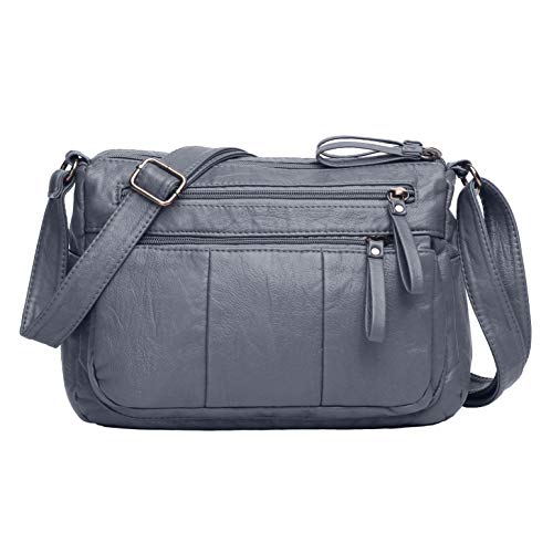 VOLGANIK ROCK Women Crossbody Bag Pocketbooks Soft PU Leather Purses and Handbags Multi Pocket Shoulder Bag Messenger Bag