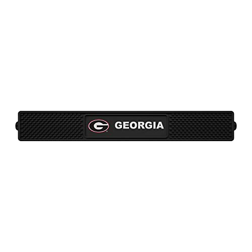 FANMATS 14001 Georgia Bulldogs Drink Bar Mat - 3.25in. x 24in. - Durable Dish Drying Mat, Easy Clean, Counter Mat