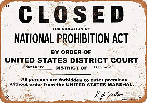 Weytff 8 x 12 Metal Sign - Closed Violation Prohibition Pub Home Decor Metal Tin Sign