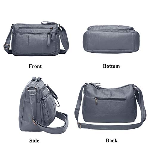 VOLGANIK ROCK Women Crossbody Bag Pocketbooks Soft PU Leather Purses and Handbags Multi Pocket Shoulder Bag Messenger Bag