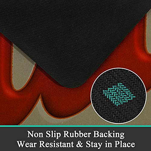 Pauwer Farmhouse Laundry Room Rugs Runner 20"x48" Non Slip Waterproof Laundry Mats Kitchen Floor Carpet Durable Cushioned Natural Rubber Foam Area Rug for Laundry Room Kitchen