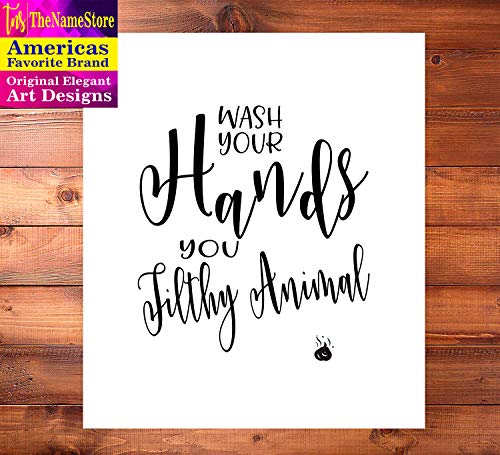 TheNameStore Bathroom Quotes and Sayings Art Prints | Set of Four Photos 8x10 Unframed | Great Gift for Bathroom Decor