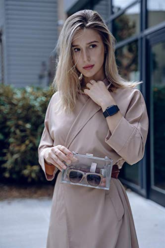 CuteClear Clear Acrylic Clutch Purse for Women Transparent Plastic Box Crossbody Shoulder Bag Stadium Approved & Concert (Silver)