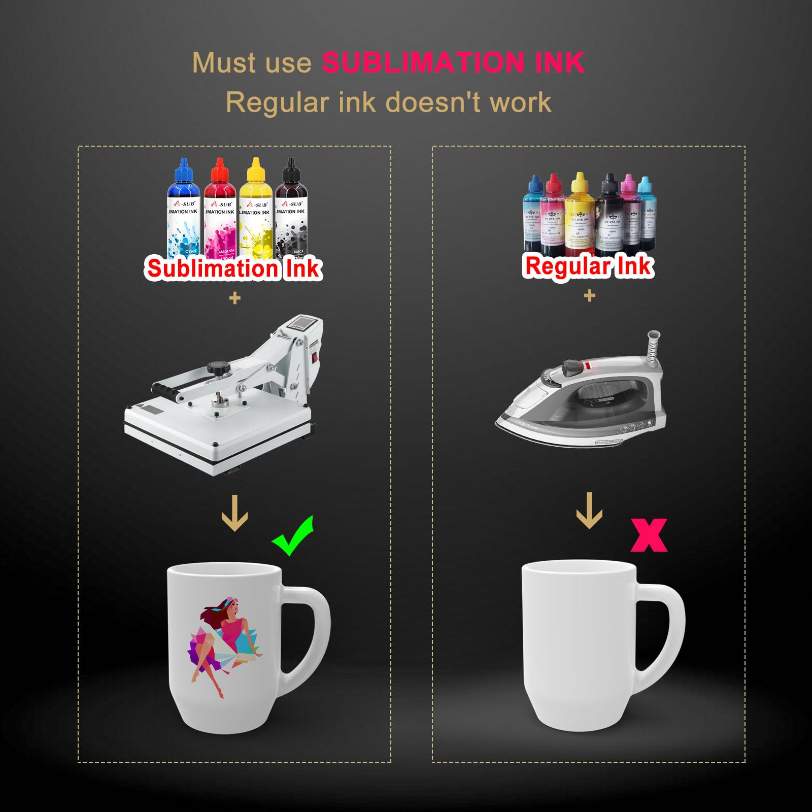 A-SUB Sublimation Paper 8.5x11 Inch 110 Sheets for Any Inkjet Printer which Match Sublimation Ink 125g