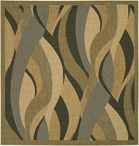 Couristan Recife Seagrass Indoor/Outdoor Area Rug, 7'6", Natural-Black