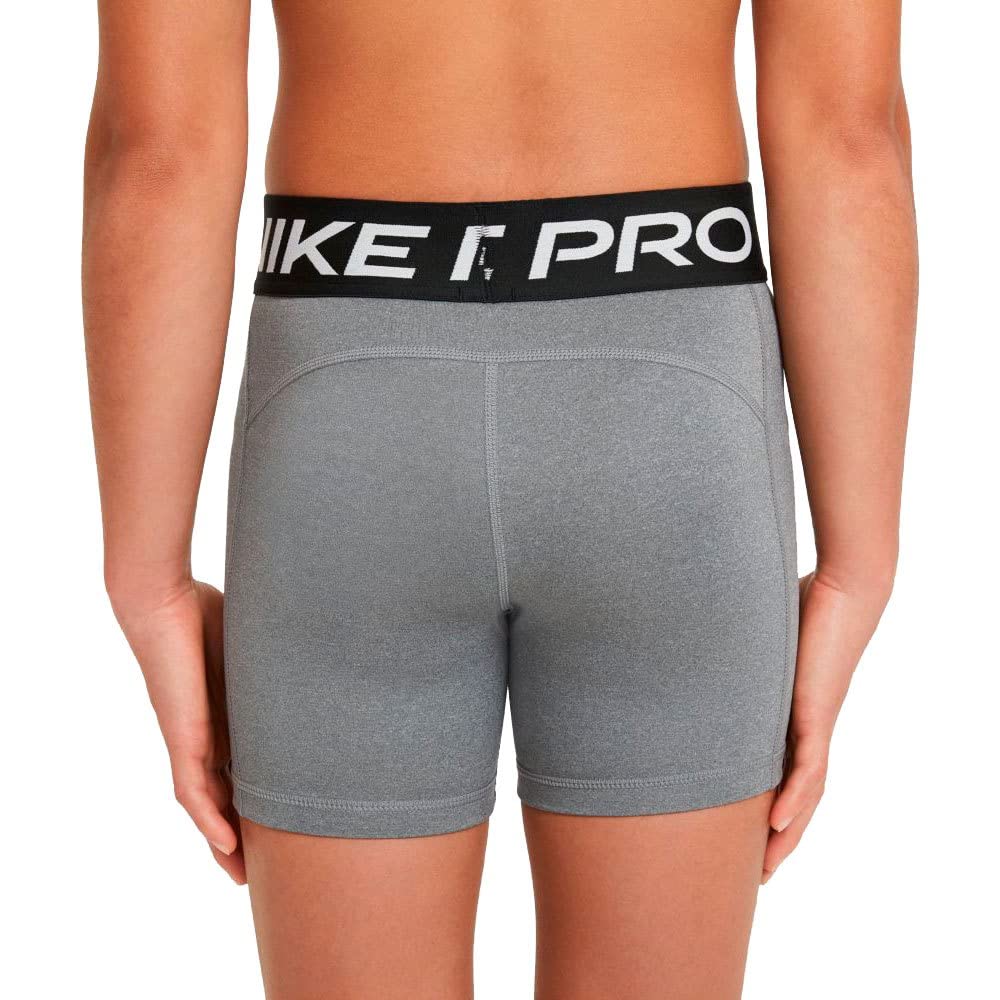 Nike Girl's NP Dri-Fit 3" Shorts L Carbon Heather | White