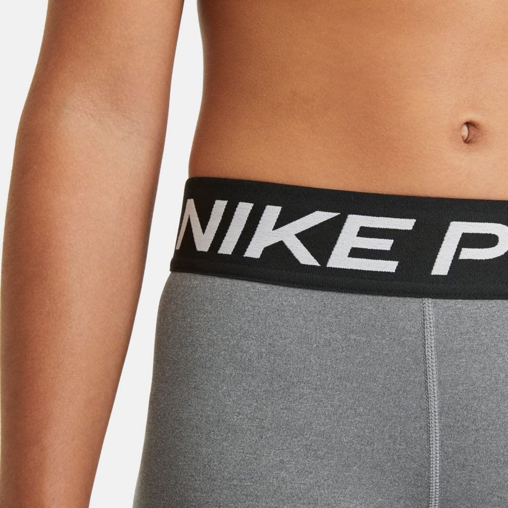 Nike Girl's NP Dri-Fit 3" Shorts L Carbon Heather | White