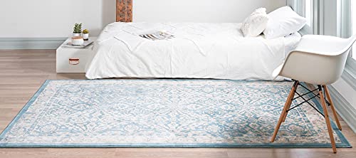 Unique Loom Oslo Collection Traditional Botanical Teal Area Rug (5' x 8')
