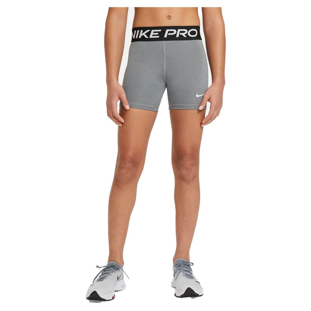 Nike Girl's NP Dri-Fit 3" Shorts L Carbon Heather | White