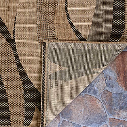 Couristan Recife Seagrass Indoor/Outdoor Area Rug, 7'6", Natural-Black