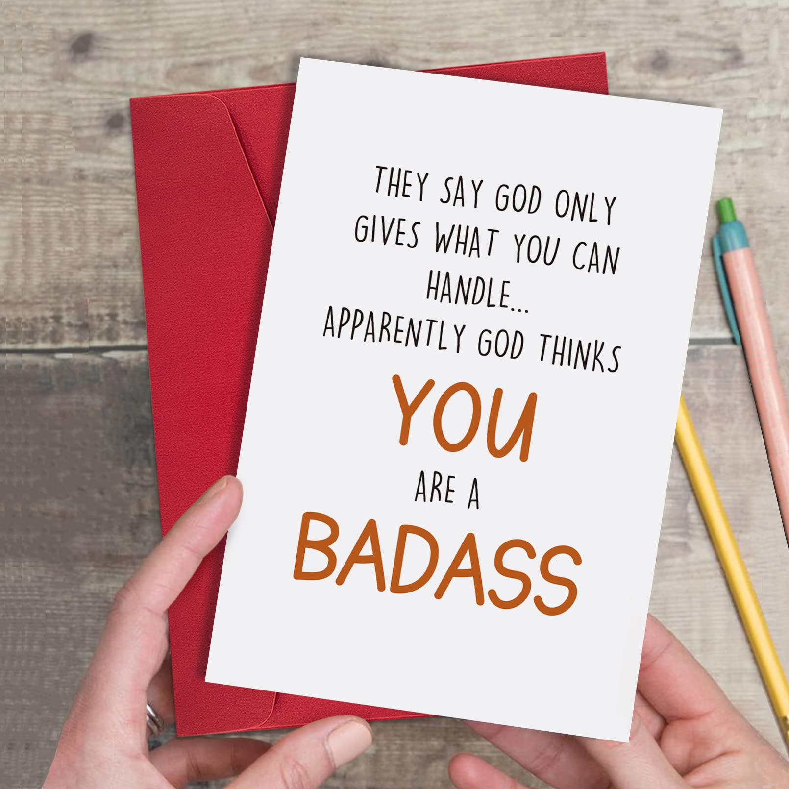 Funny Get Well Card Gift for Him Her, Humor Encouragement Card, They Say God Only Gives What You Can Handle