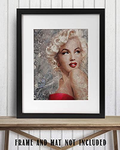 Abstract Marilyn Monroe"Who Me?" Wall Art Print- 10 x 8" Beautiful Print Art-Ready to Frame. Marilyn's Classic Beauty Pose. Modern Home Decor-Office Décor. Great Gift for Marilyn Monroe Collections.