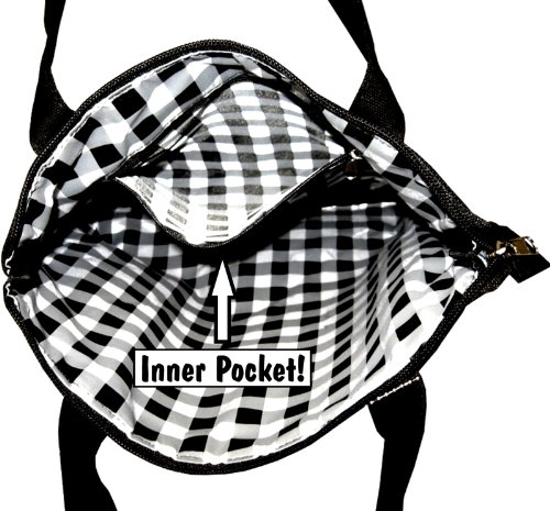 Black Canvas Tote Purse with White Bow and Cowgirl Embroidery from Sourpuss Clothing