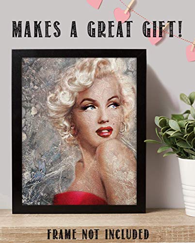Abstract Marilyn Monroe"Who Me?" Wall Art Print- 10 x 8" Beautiful Print Art-Ready to Frame. Marilyn's Classic Beauty Pose. Modern Home Decor-Office Décor. Great Gift for Marilyn Monroe Collections.