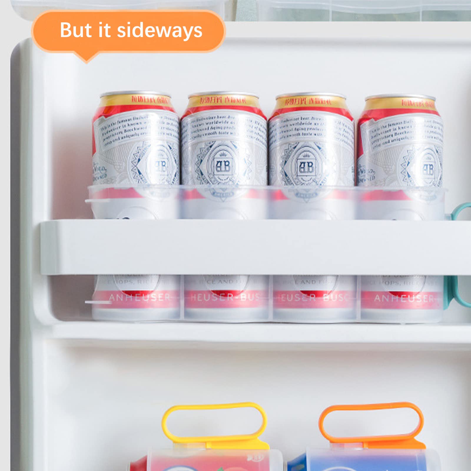 NYCHKA Portable Soda Can Organizer for Refrigerator Shelves, Beer Can Racks, Refrigerator Storage Sliders (3-Pack) 1