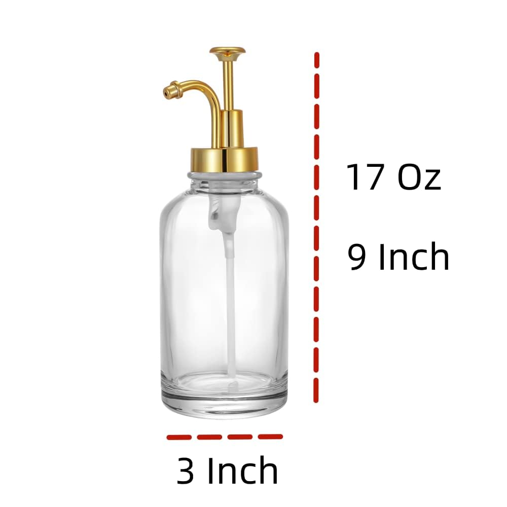 Coffee Syrup Dispenser for Coffee Bar Accessories, Coffee Pump Dispenser, Glass Syrup Bottle Pump, Maple/Coffee Syrup Bottles,18Pcs Coffee Syrup Labels, 17 oz 500 ml, 2 PCS Soap Dispenser Home Decor