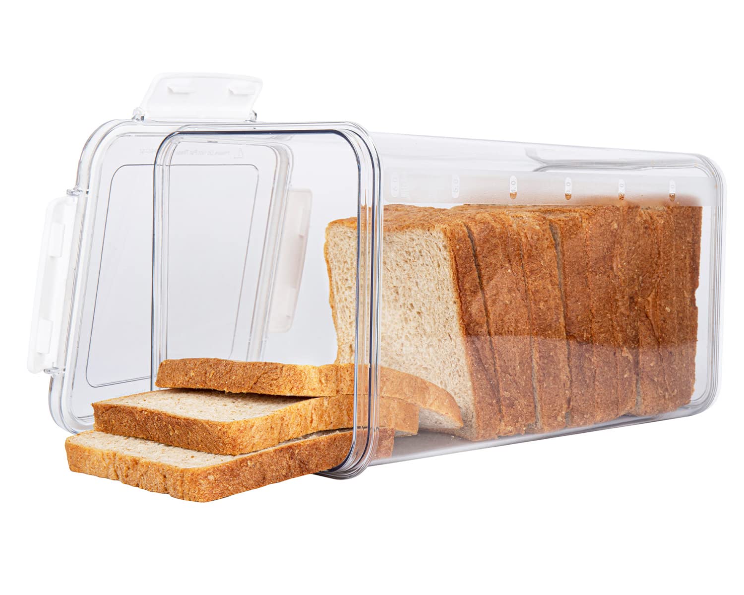 Baraiser Bread Box, Sandwich Size Bread Keeper, Bread Storage Container with Airtight Lid, Pack of 2
