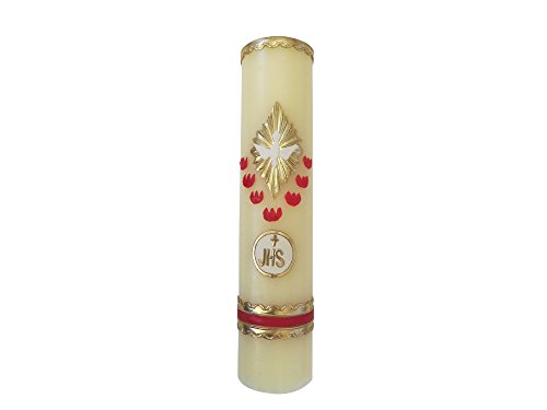 Seven Gifts with Dove JHS Holy Spirit Candle Vela de Los Siete Dones con Paloma Espiritu Santo