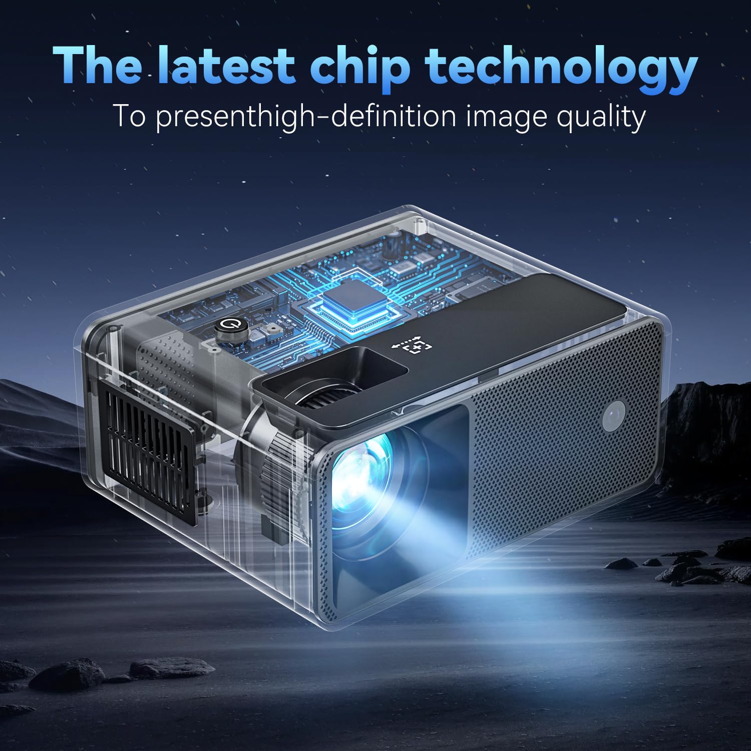 Mini Projector for iPhone, ELEPHAS 2023 WiFi Movie Projector with Synchronize Smartphone Screen, 1080P HD Portable Projector Supported 200" Screen, Compatible with Android/iOS/HDMI/USB/SD/VGA