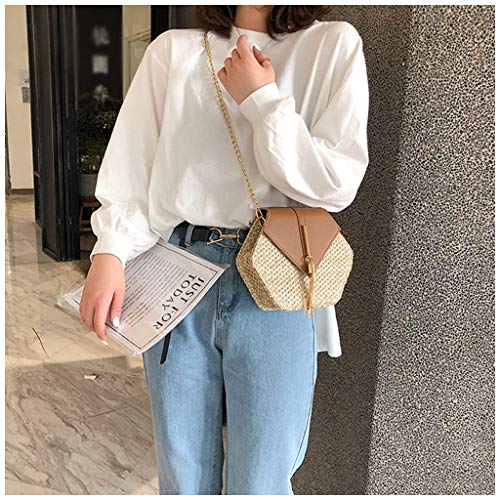 Bausweety Women's Crossbody Bag Cute Straw Shoulder Bag