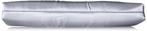 Jessica McClintock Blaire Womens Satin Frame Evening Clutch Bag Purse With Shoulder Chain Included, Silver