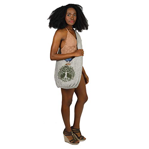 Cotton Sling Crossbody Shoulder Bag Tree of Life Purse Hippie Hobo Bohemian Festival Bag-Tree