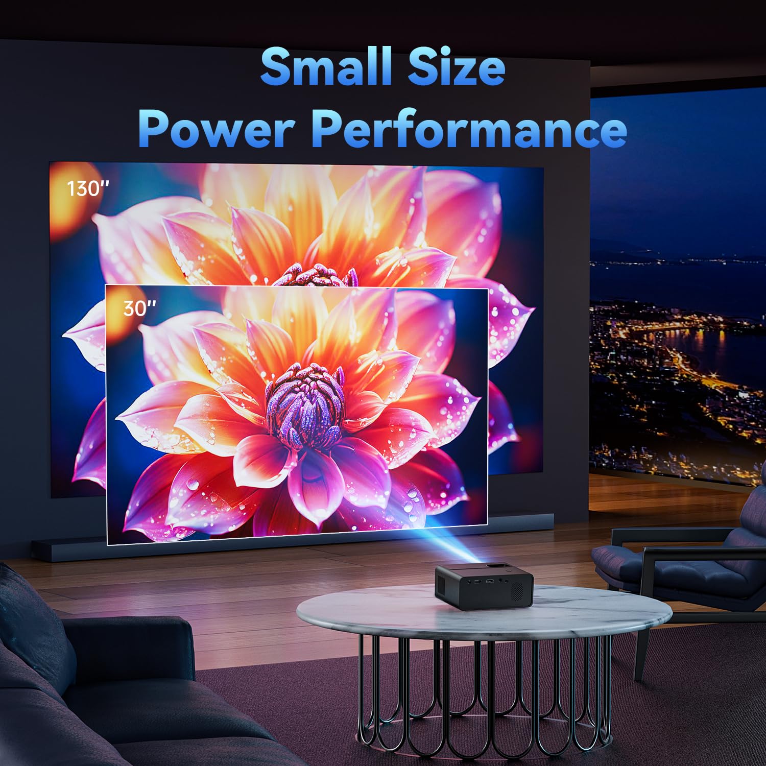 Mini Projector for iPhone, ELEPHAS 2023 WiFi Movie Projector with Synchronize Smartphone Screen, 1080P HD Portable Projector Supported 200" Screen, Compatible with Android/iOS/HDMI/USB/SD/VGA
