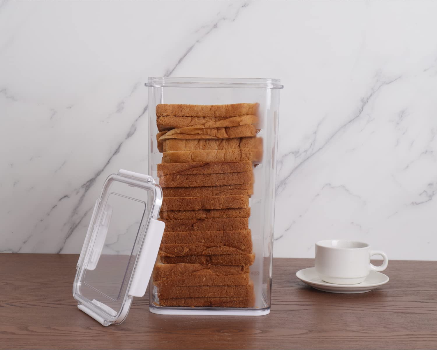Baraiser Bread Box, Sandwich Size Bread Keeper, Bread Storage Container with Airtight Lid, Pack of 2