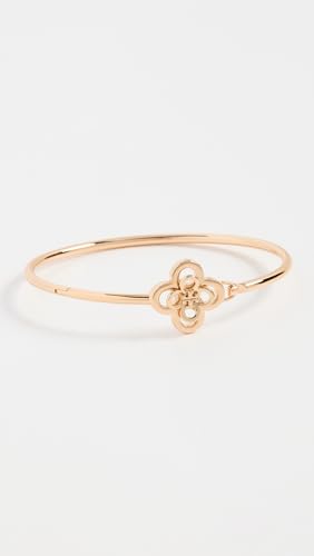 Tory Burch Women's Kira Clover Hinge Bracelet, Tory Gold, One Size