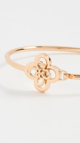 Tory Burch Women's Kira Clover Hinge Bracelet, Tory Gold, One Size