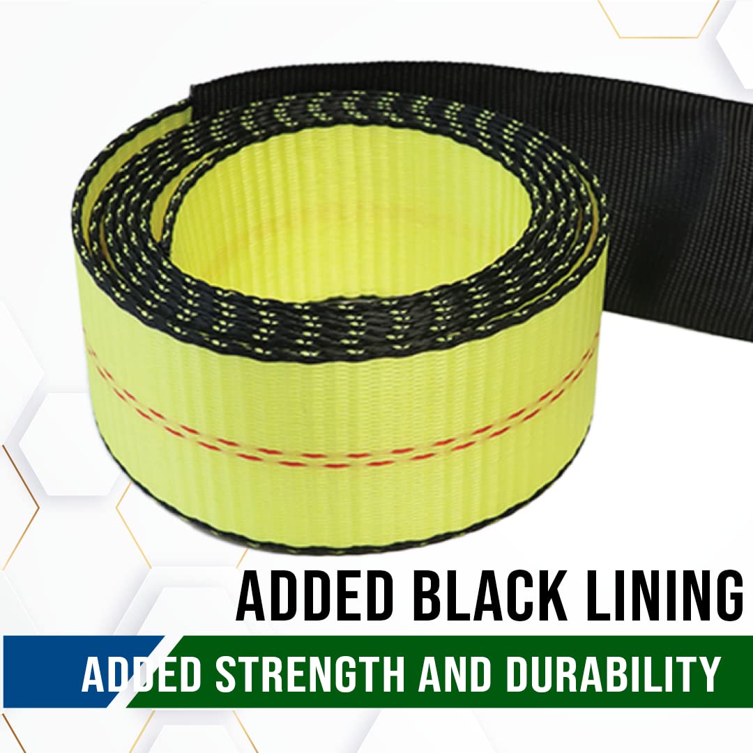 Boxer 2" x 10ft Pro Lasso Tow Strap with D Ring & Protective Sleeve – Car Tie Down, Auto Hauler, Auto Transport – 10,000lbs - 4 Pack