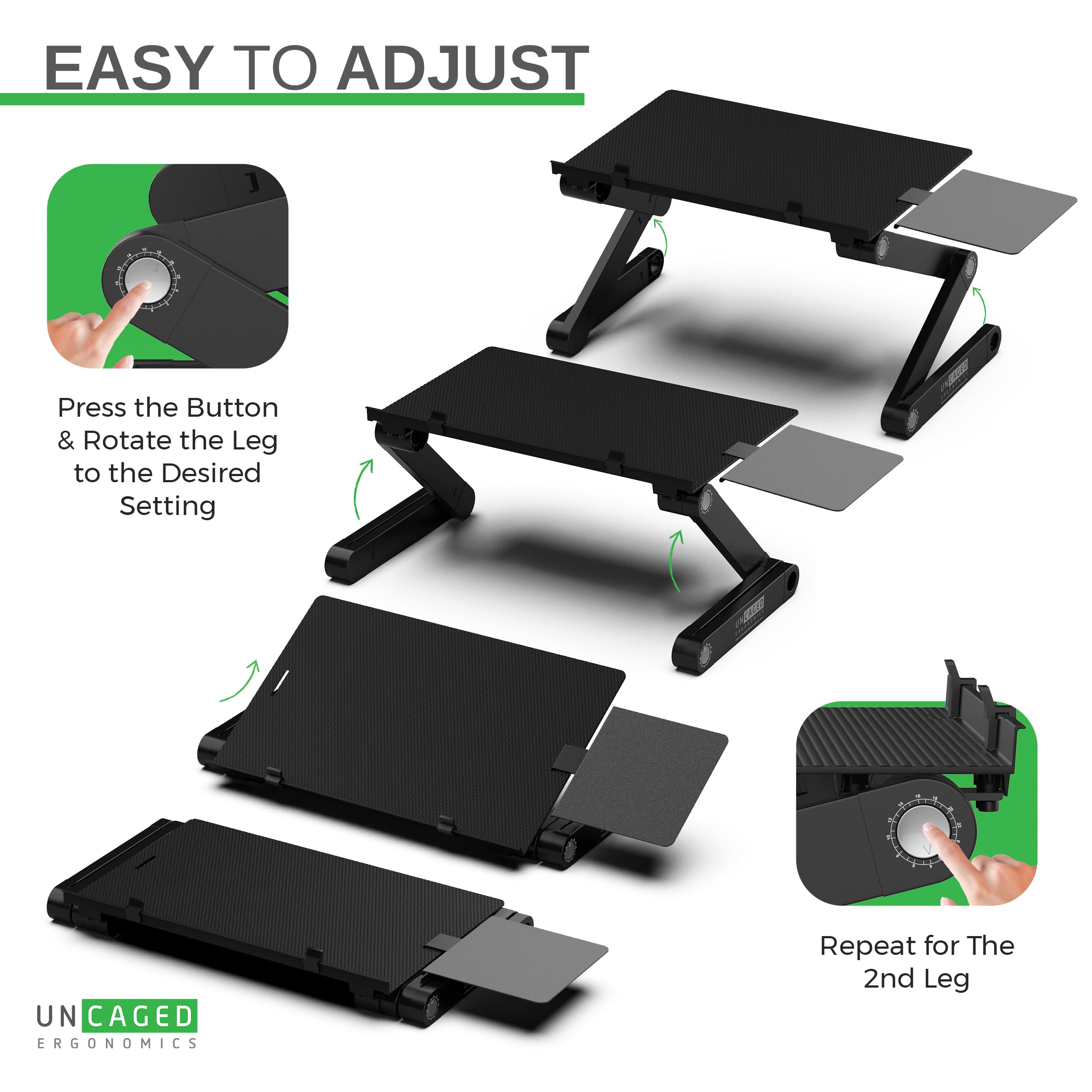 WorkEZ Keyboard and Mouse Tray ergonomic on-desk riser stand adjustable height angle negative tilt Raise computer keyboards to Standing Height sit stand-up standing accessories lift black