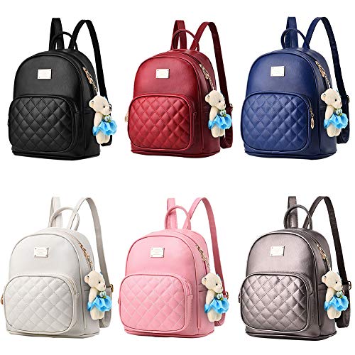 Leather Backpack Purse Satchel School Bags Casual Travel Daypacks for Womens (black)