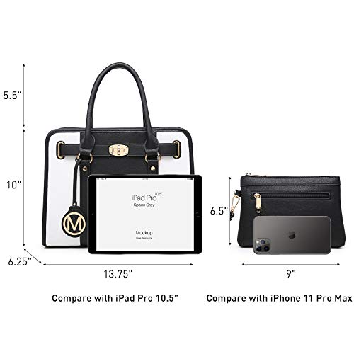 Women Designer Handbags and Purses Ladies Shoulder Bag Hobo Bag Top Handle Satchel Tote Work Bag with Wallet Wristlet (7581 White)