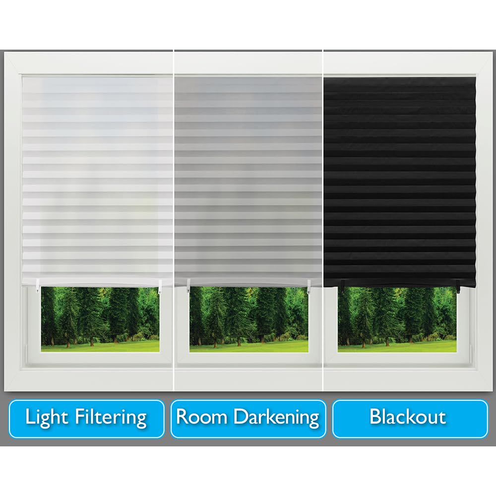 Redi Shade No Tools Original Blackout Pleated Paper Shade Black, 36 in x 72 in, 6 Pack