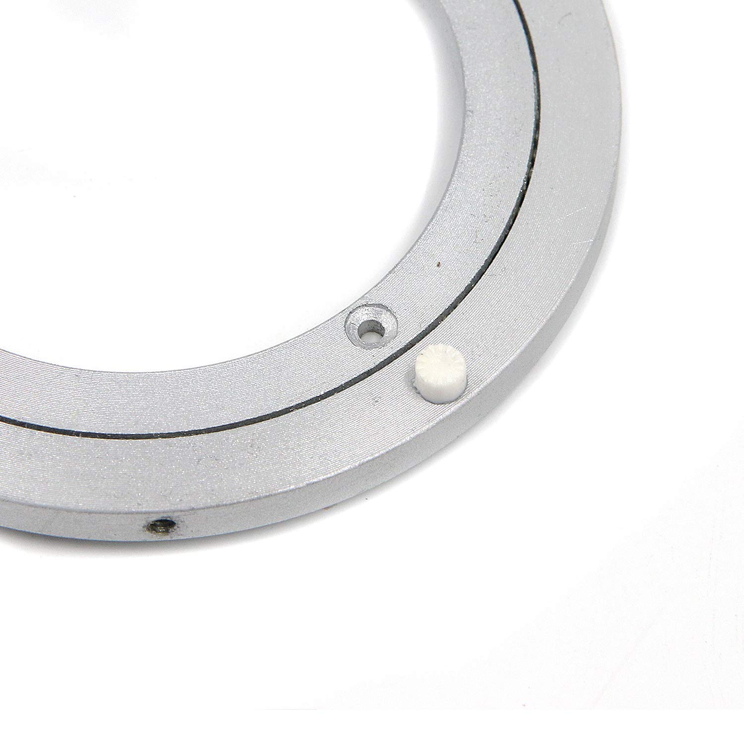 Quluxe 4.7 Inch Lazy Susan Turntable Ring, Aluminium Alloy Heavy Duty Rotating Turntable Bearing Swivel Plate for Dining Table- Silver (Pack of 2)