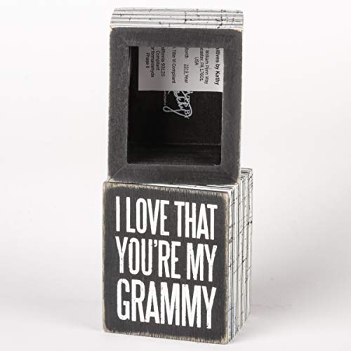 Primitives by Kathy 27215 Pinstripe Trimmed Box Sign, 2.5 x 3-Inches, Grammy