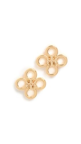 Tory Burch Women's Small Kira Clover Stud Earrings, Tory Gold, One Size