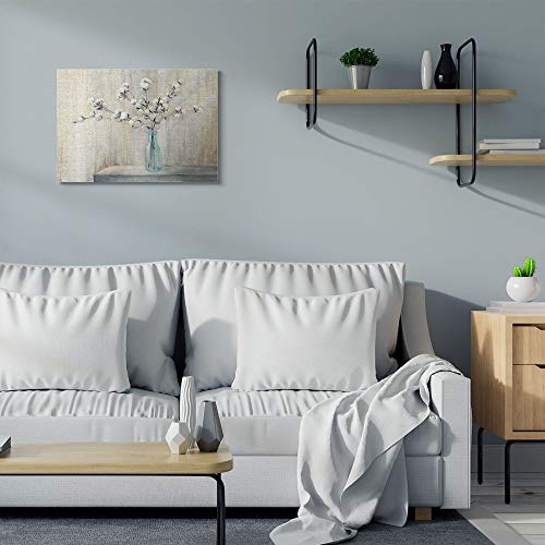 Stupell Industries Beautiful Cotton Flower Grey Brown Painting Canvas Wall Art, 24 x 30, Multi-Color