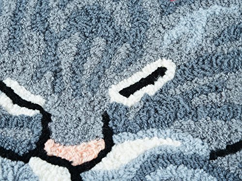 Hughapy Grey Cute Sleeping Cat Shaped Mat Bedroom Area Rug, Christmas Tabby Cat Carpet for Living Room Doorway, 33.5 by 18 Inch