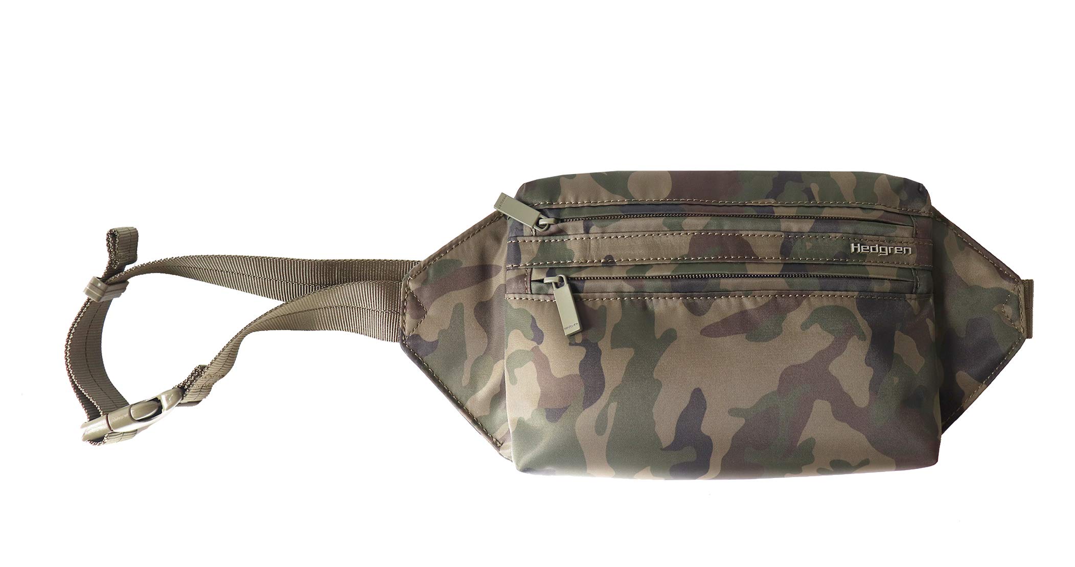 Hedgren Earth Sustainably Made Backpack with Detachable Waistpack, Olive Camo Green